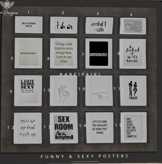 Second Life Marketplace 10 Bee Designs Funny And Sexy Posters 10 Rare